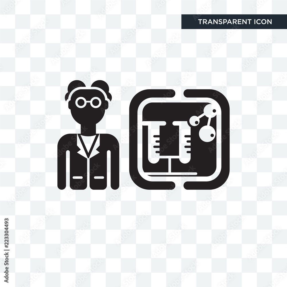 Scientist vector icon isolated on transparent background, Scientist ...