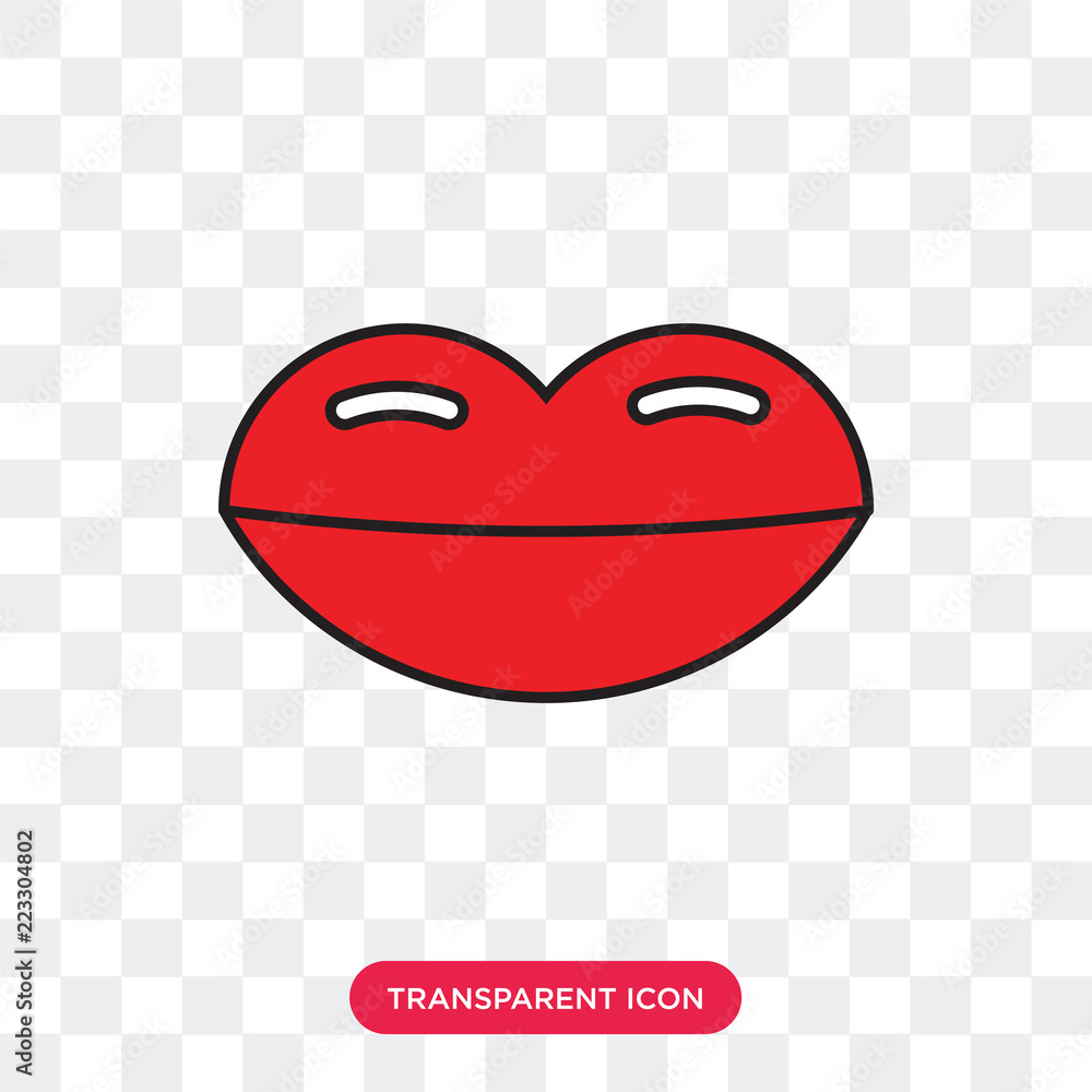 Kiss vector icon isolated on transparent background, Kiss logo design ...