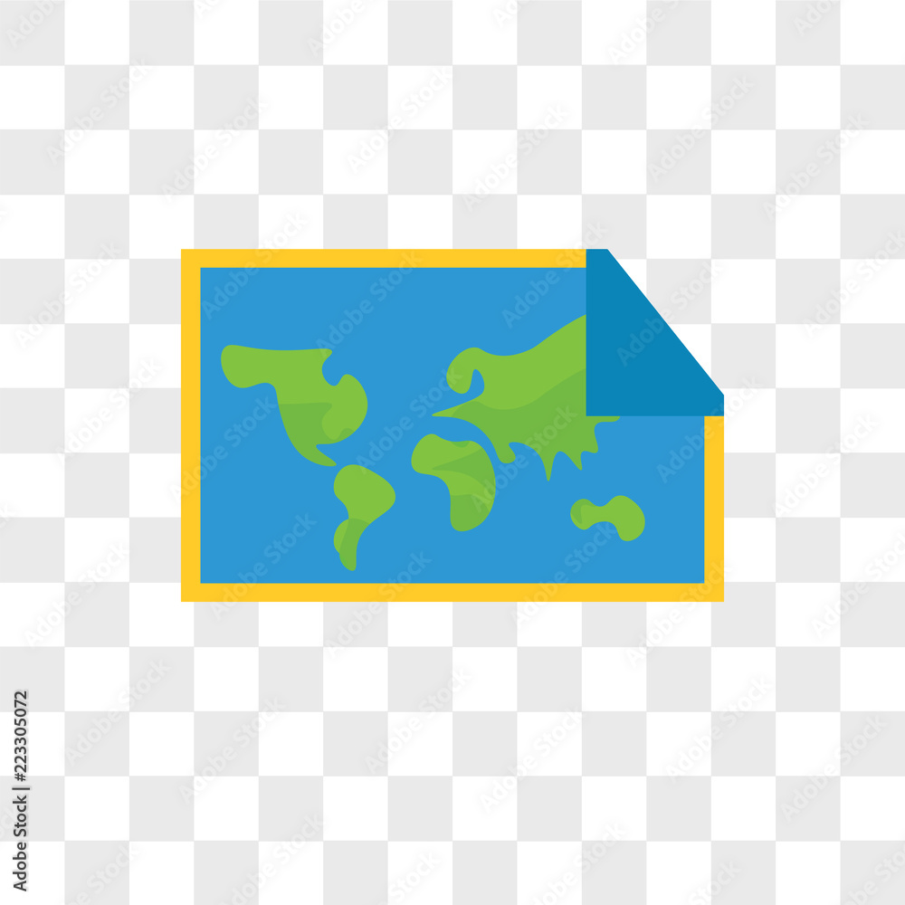 World map vector icon isolated on transparent background, World map ...