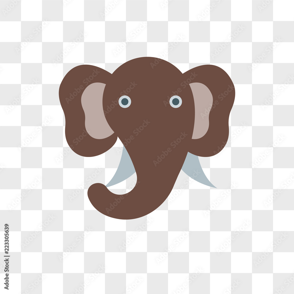 Elephant vector icon isolated on transparent background, Elephant logo ...
