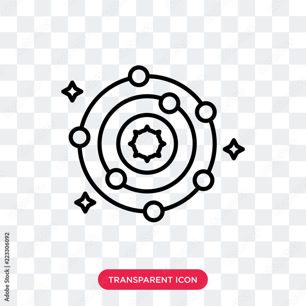 Solar system vector icon isolated on transparent background, Solar ...