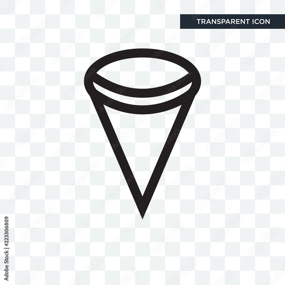 Inverted cone shape vector icon isolated on transparent background ...