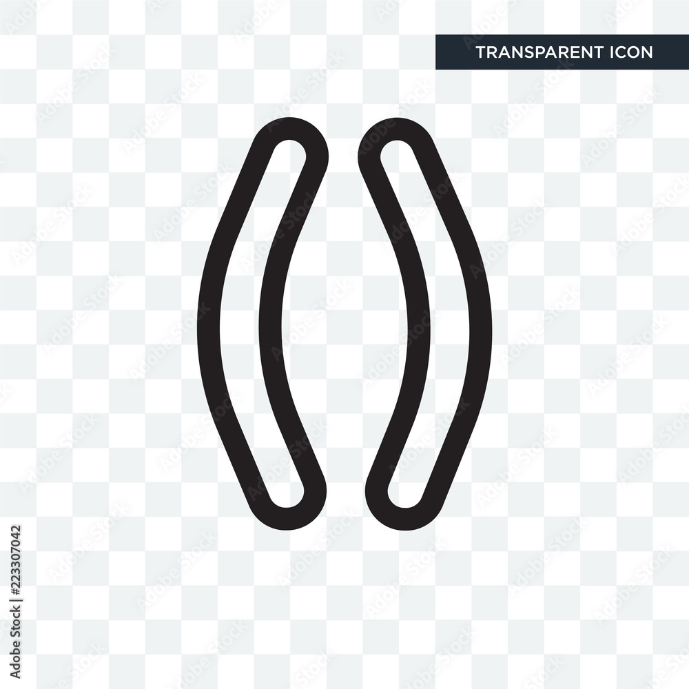 Parentheses grouping vector icon isolated on transparent background ...