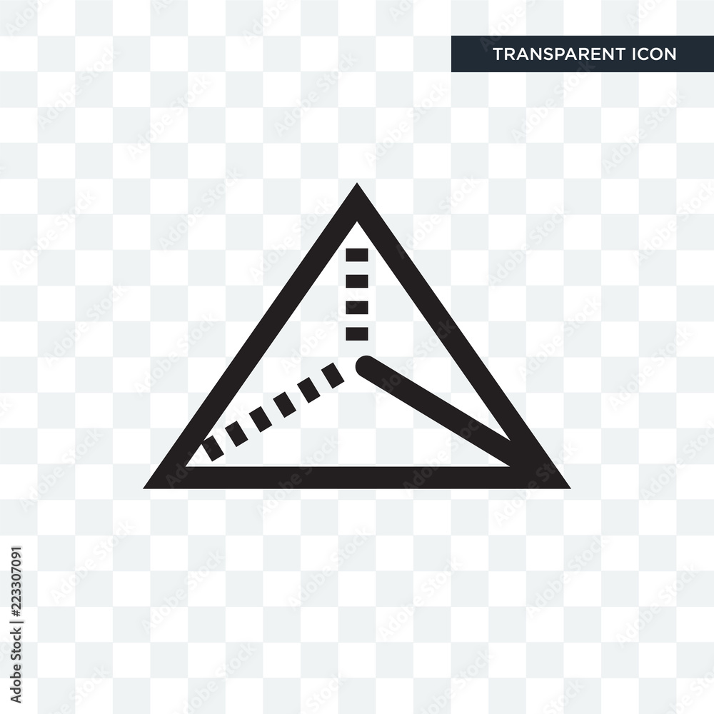 Triangular pyramid from top view vector icon isolated on transparent ...