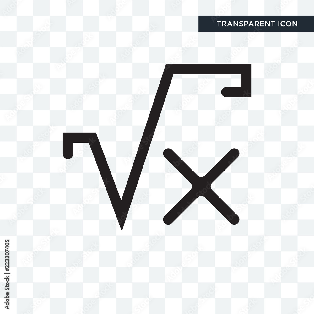 Square root of x vector icon isolated on transparent background, Square ...