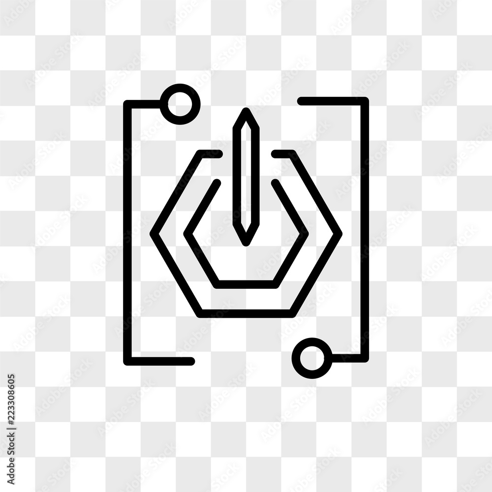 Power Button Vector Icon Isolated On Transparent Background Power