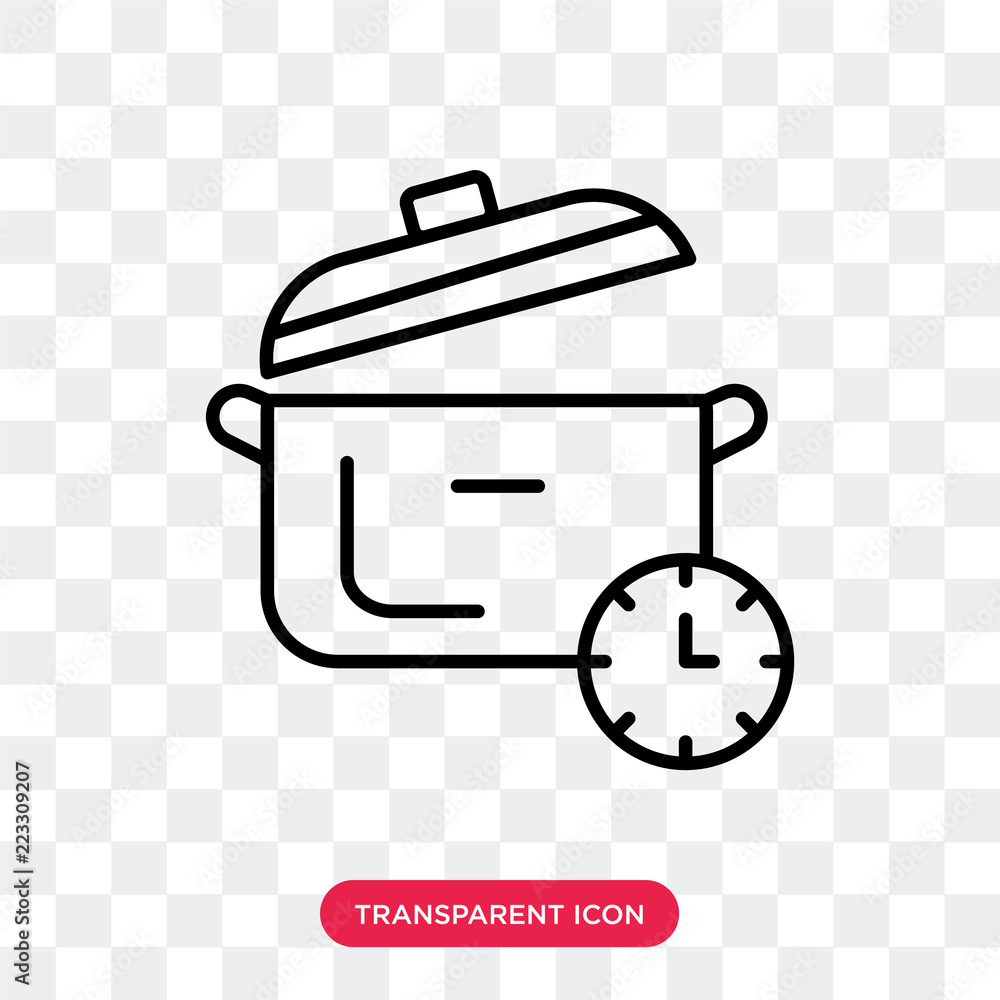 Cooking time vector icon isolated on transparent background, Cooking ...