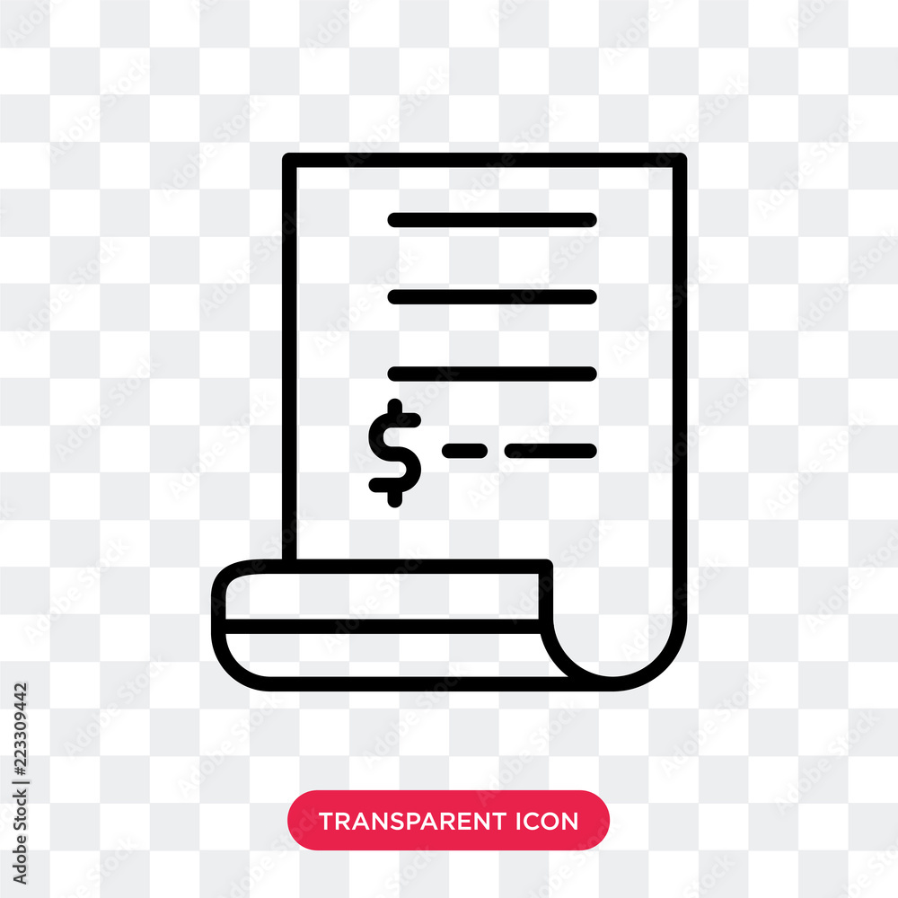 Receipt vector icon isolated on transparent background, Receipt logo ...