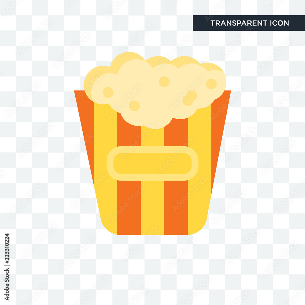 Popcorn vector icon isolated on transparent background, Popcorn logo ...