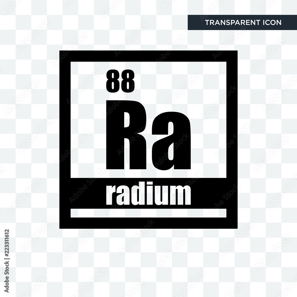 radium vector icon isolated on transparent background, radium logo ...