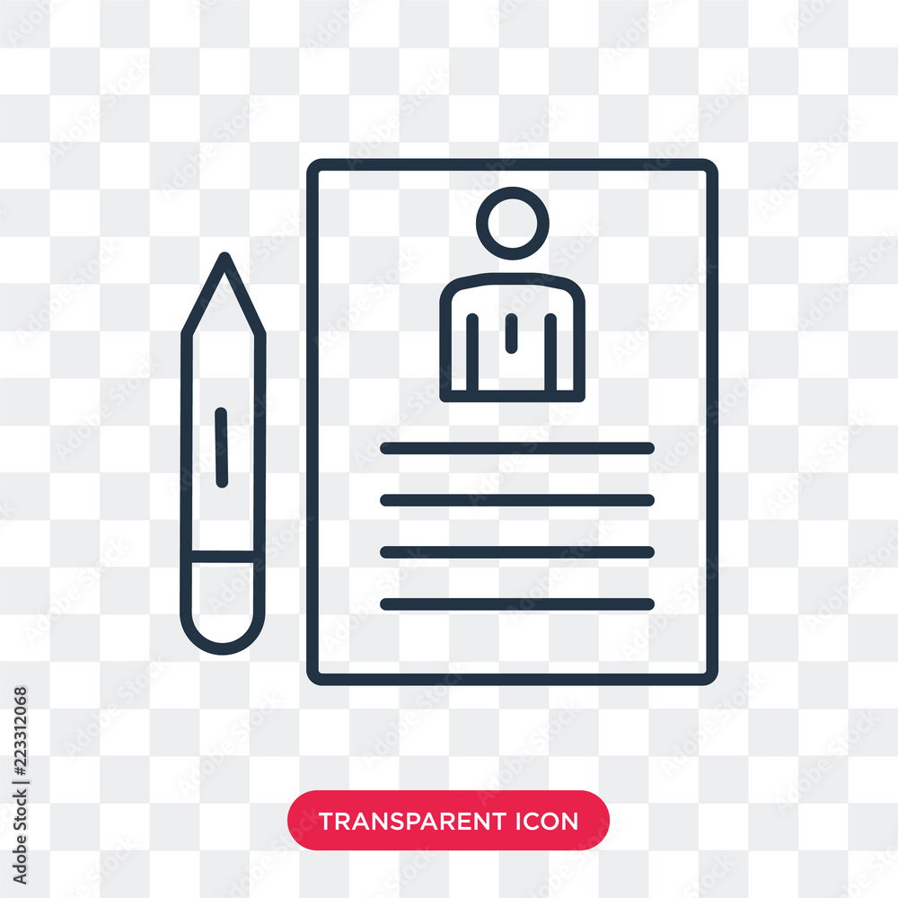 Curriculum vector icon isolated on transparent background, Curriculum ...