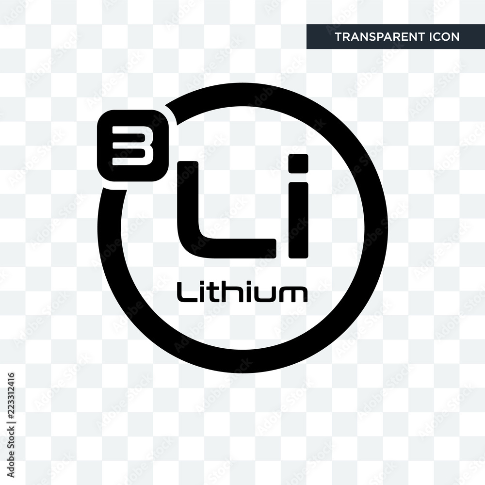 lithium vector icon isolated on transparent background, lithium logo ...
