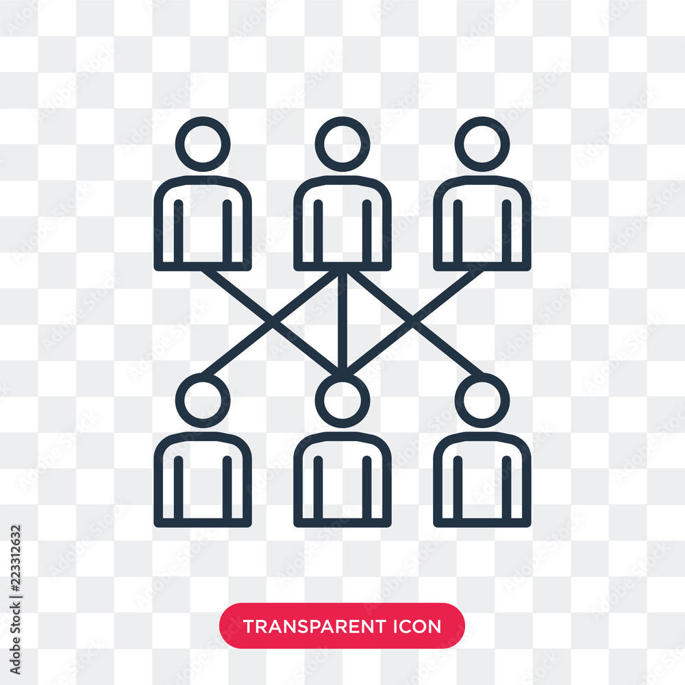 Hierarchical structure vector icon isolated on transparent background ...
