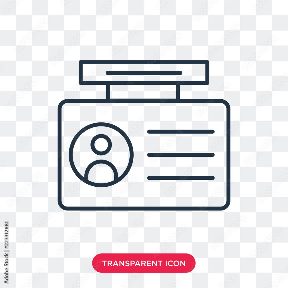 Id card vector icon isolated on transparent background, Id card logo ...