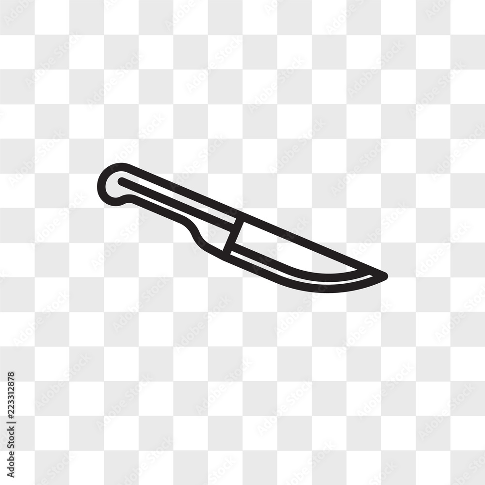 Knife vector icon isolated on transparent background, Knife logo design ...