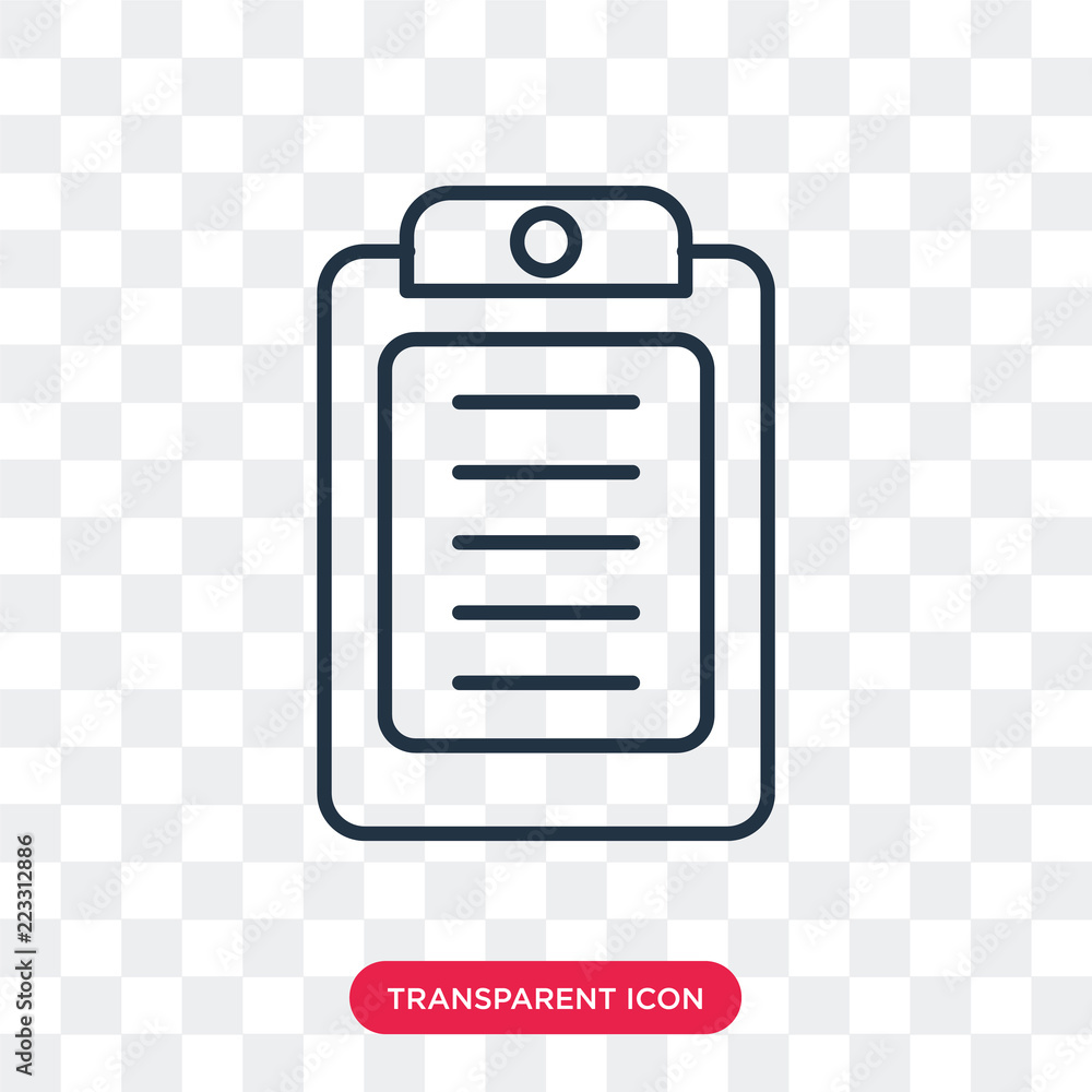 Clipboard vector icon isolated on transparent background, Clipboard ...