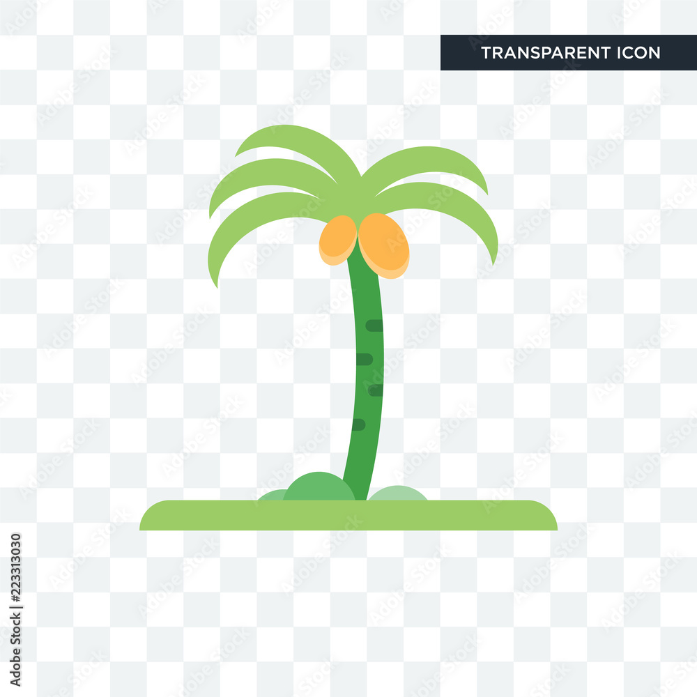 Palm tree vector icon isolated on transparent background, Palm tree ...