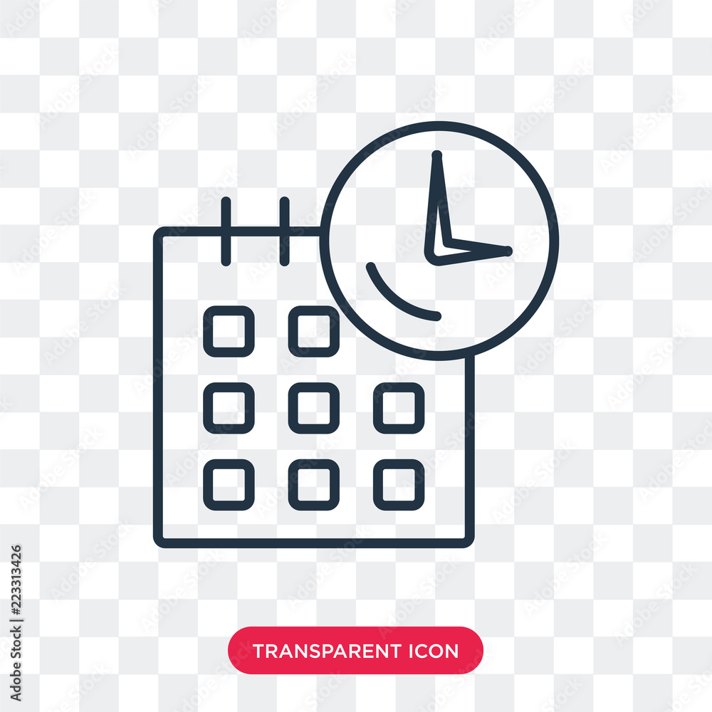 Calendar vector icon isolated on transparent background, Calendar logo ...