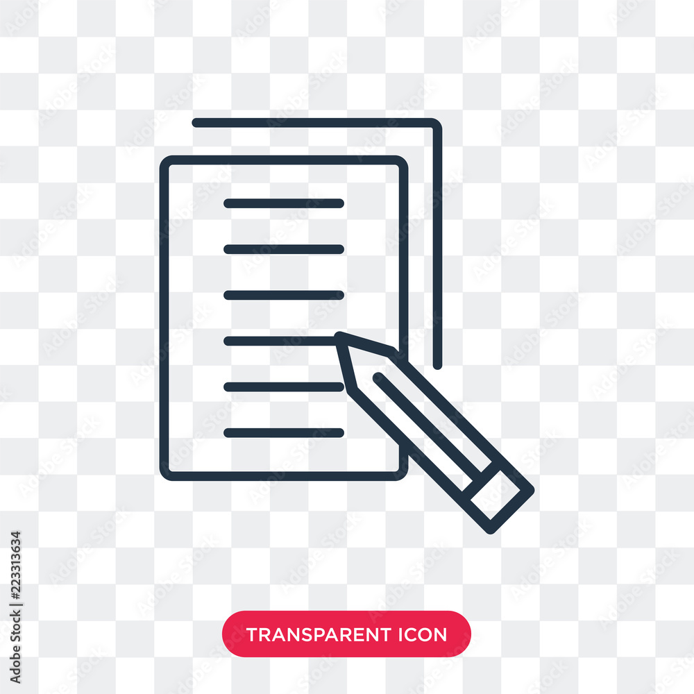 Note vector icon isolated on transparent background, Note logo design ...