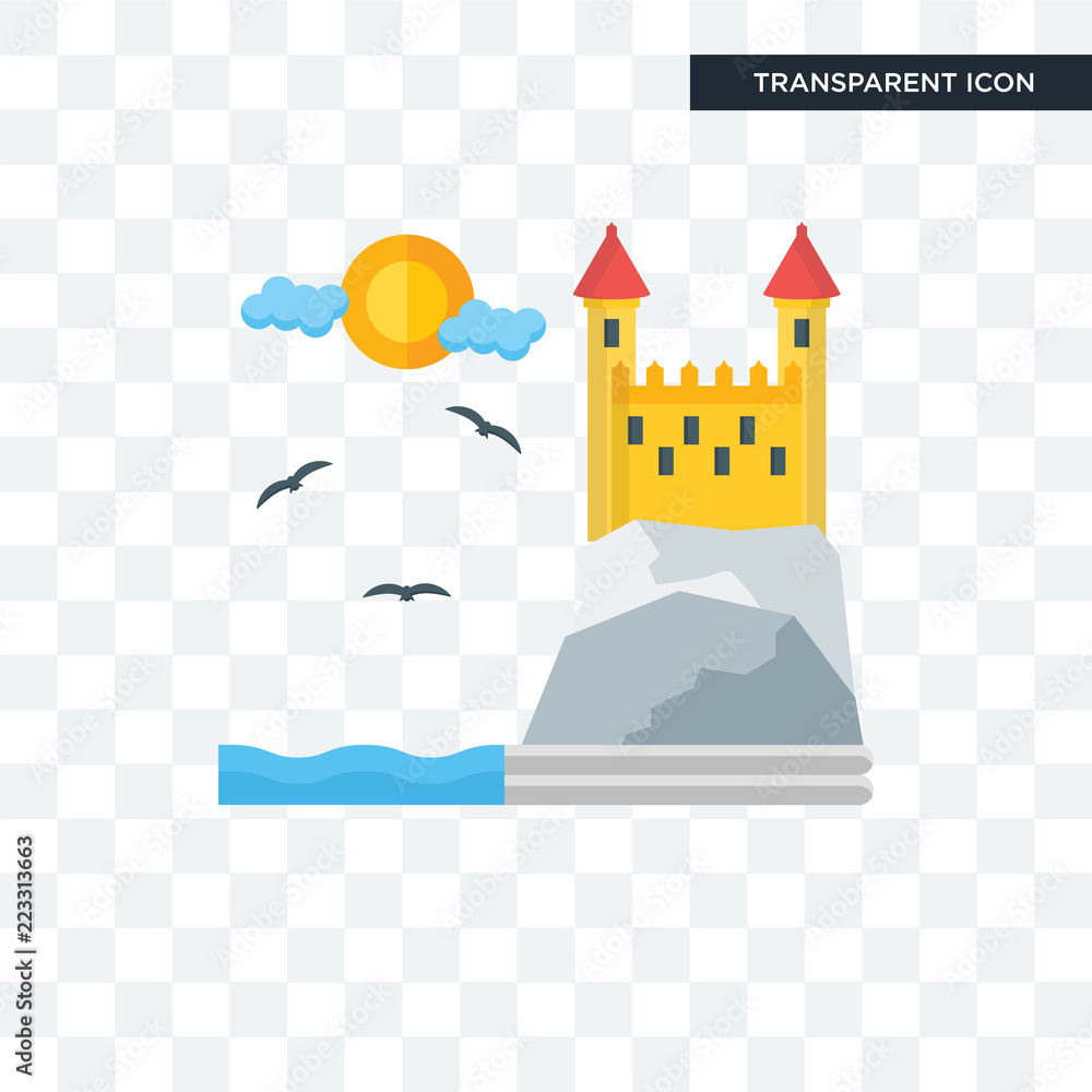 Castle vector icon isolated on transparent background, Castle logo ...