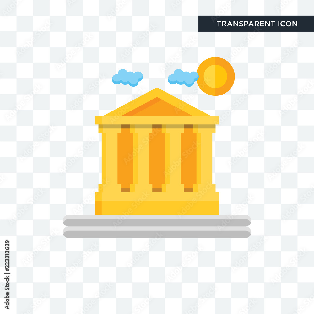Parthenon vector icon isolated on transparent background, Parthenon logo design Stock ...