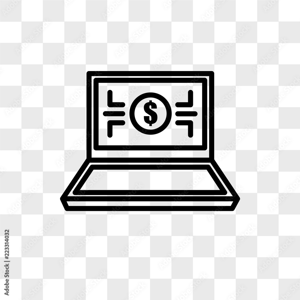 Online banking vector icon isolated on transparent background, Online ...