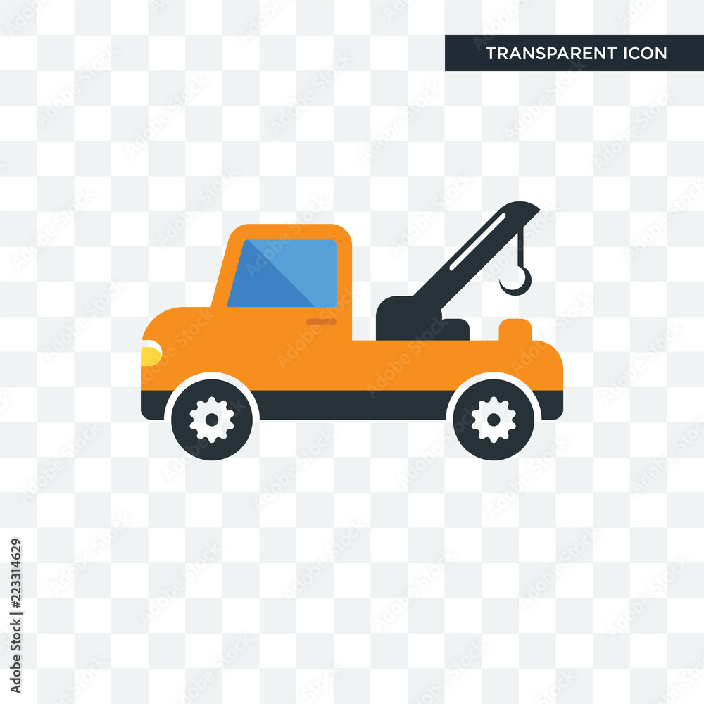 tow truck vector icon isolated on transparent background, tow truck ...