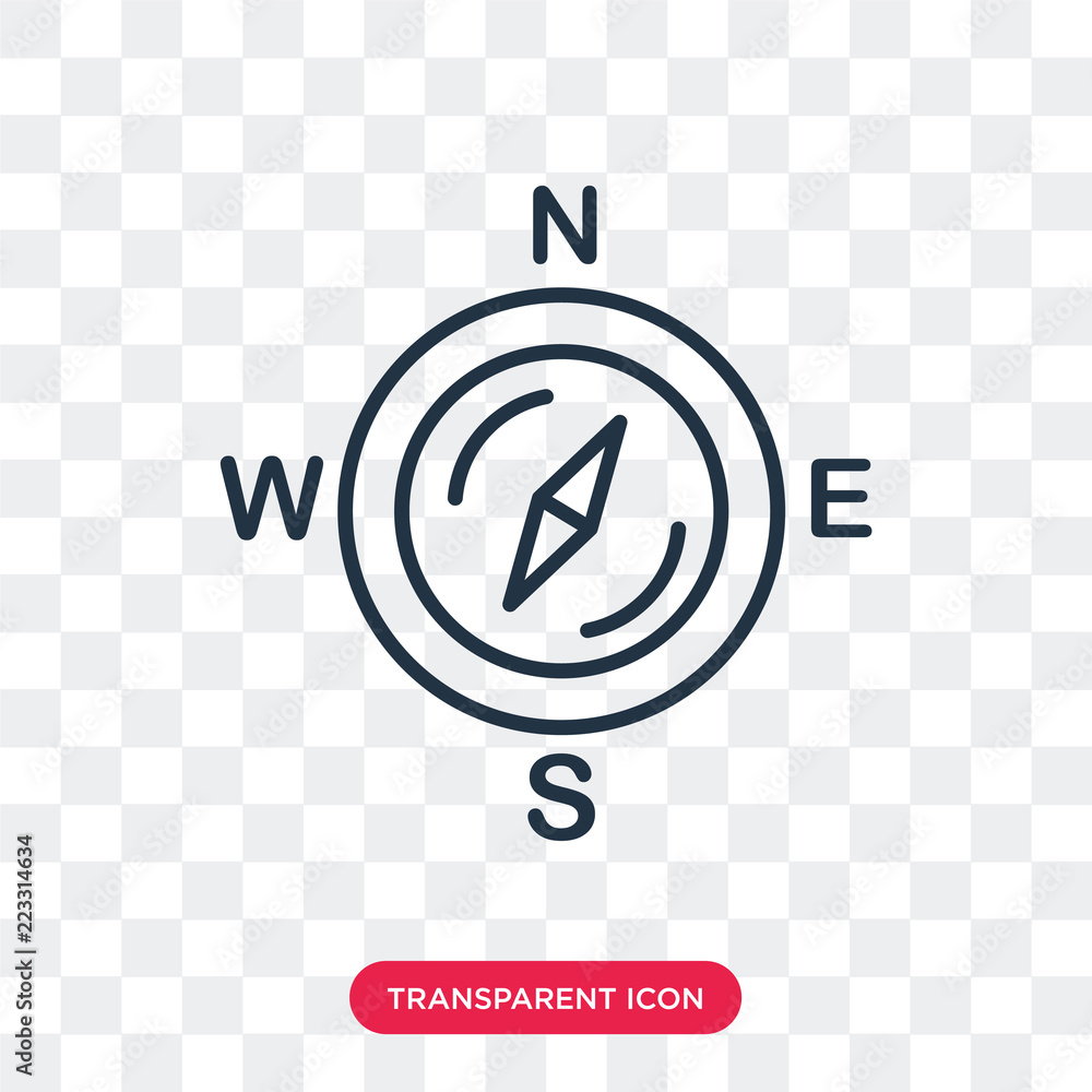 Compass vector icon isolated on transparent background, Compass logo ...