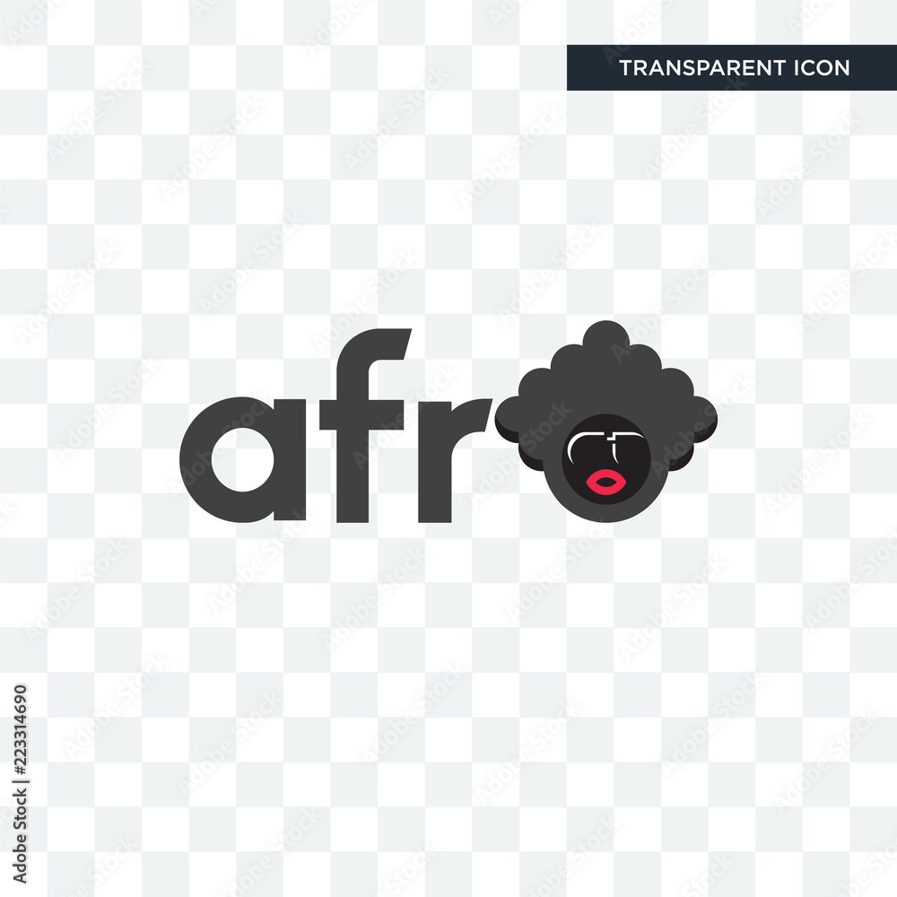 afro vector icon isolated on transparent background, afro logo design ...