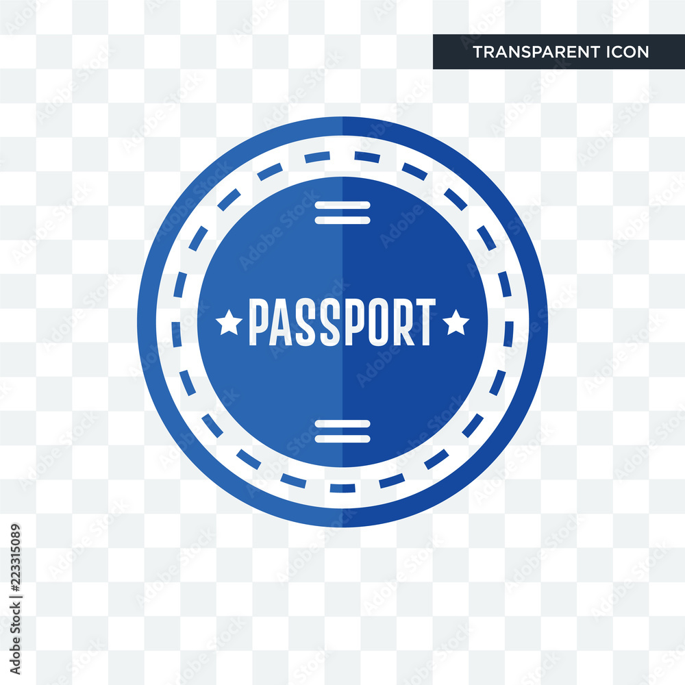 passport stamp vector icon isolated on transparent background, passport ...