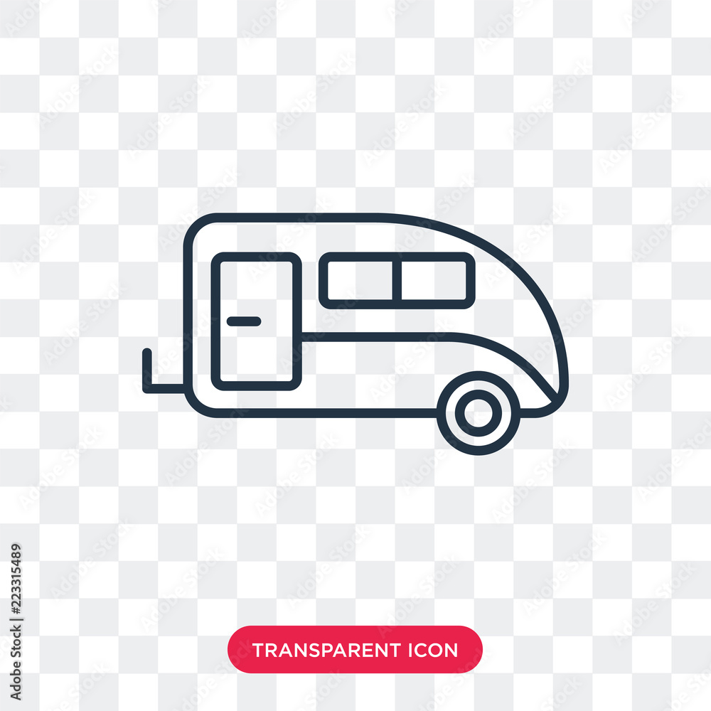 Caravan vector icon isolated on transparent background, Caravan logo ...