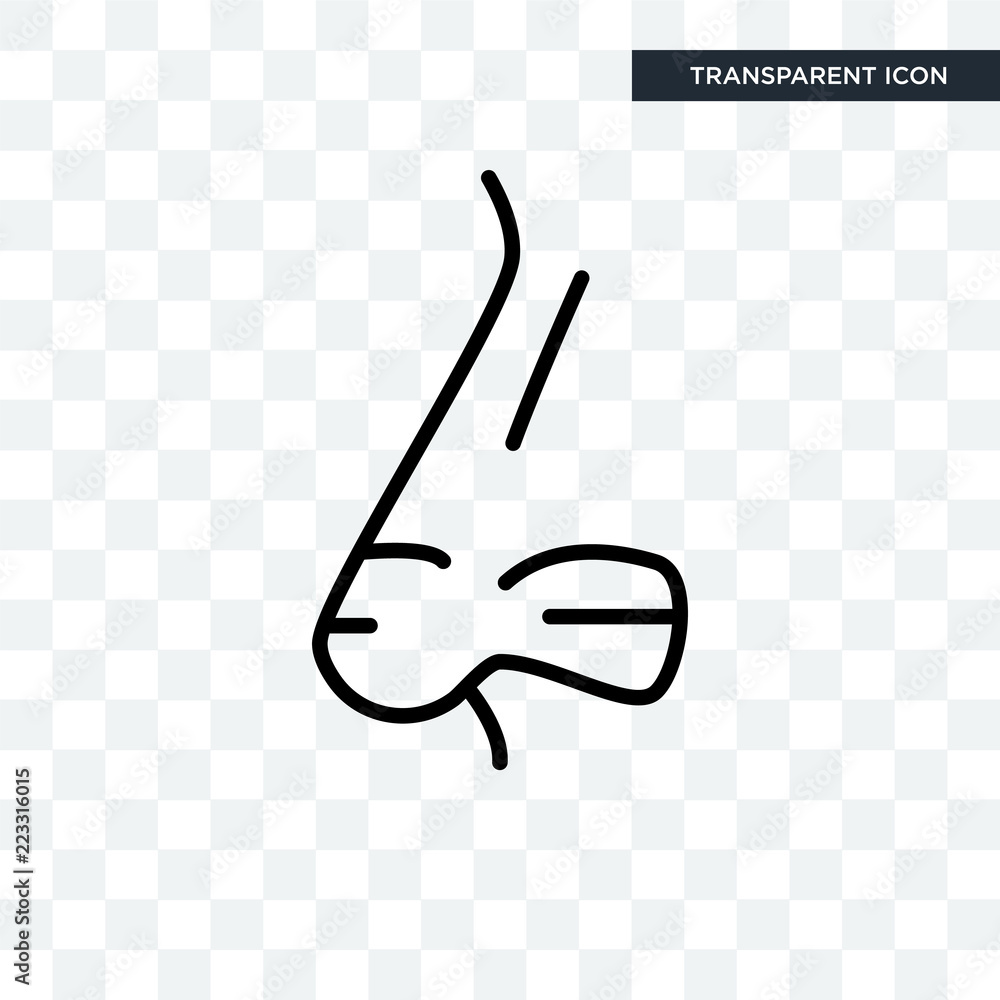 Nose Side View vector icon isolated on transparent background, Nose ...