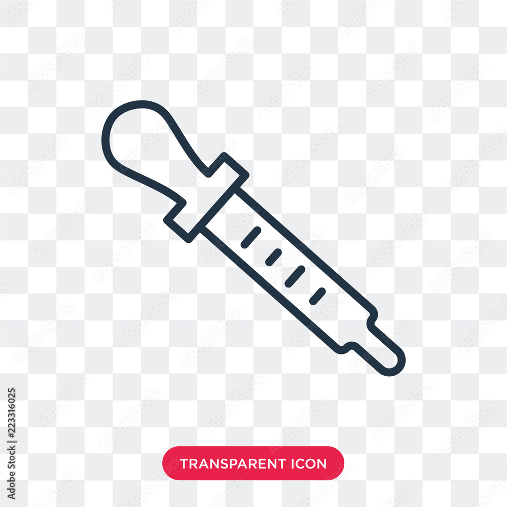 Eyedropper vector icon isolated on transparent background, Eyedropper ...