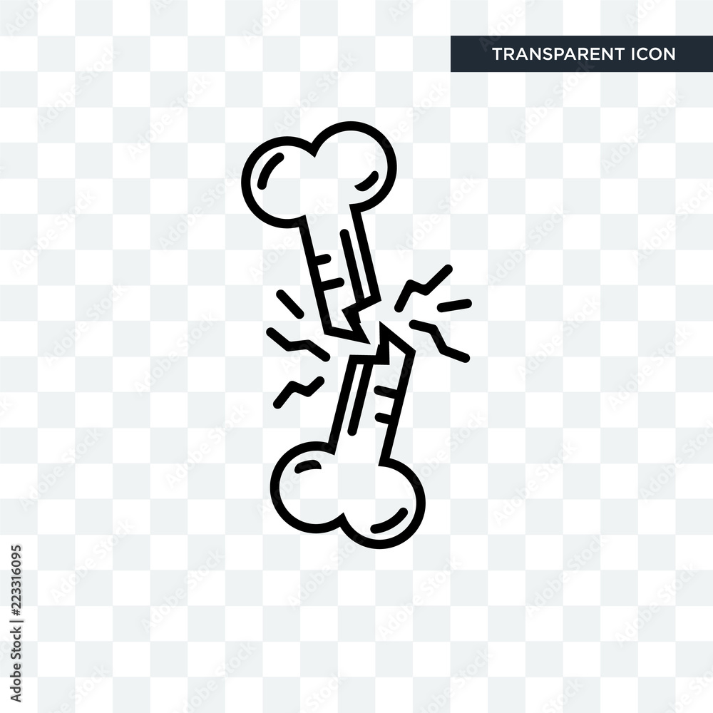 Broken Bone vector icon isolated on transparent background, Broken Bone ...