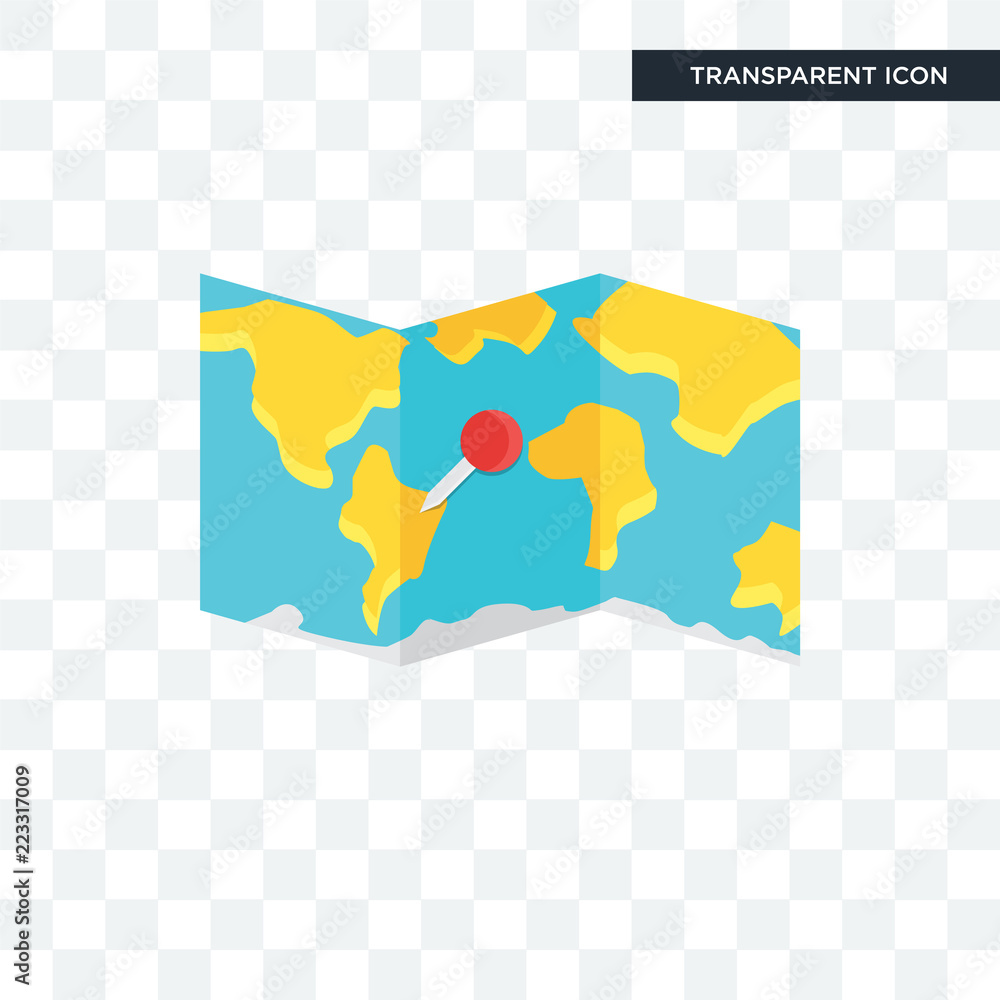 Map vector icon isolated on transparent background, Map logo design ...