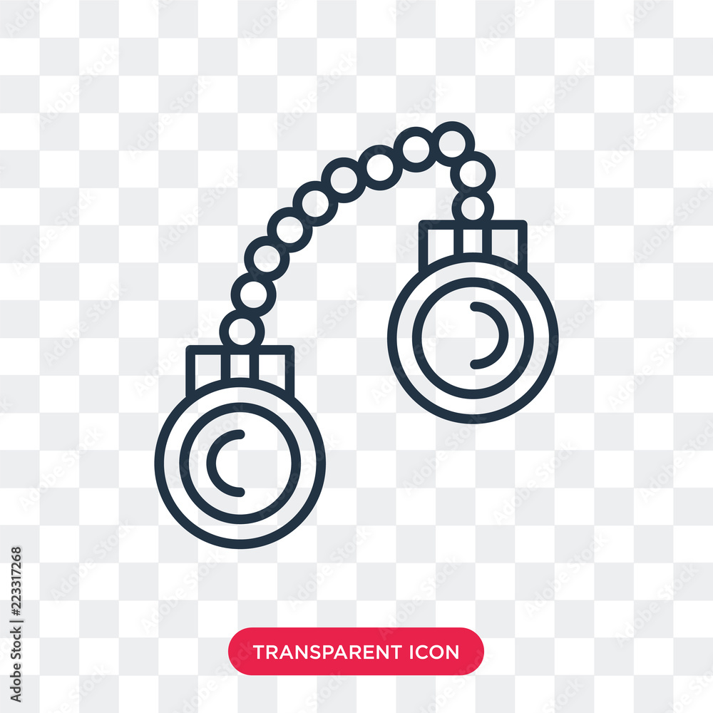 Handcuffs vector icon isolated on transparent background, Handcuffs ...