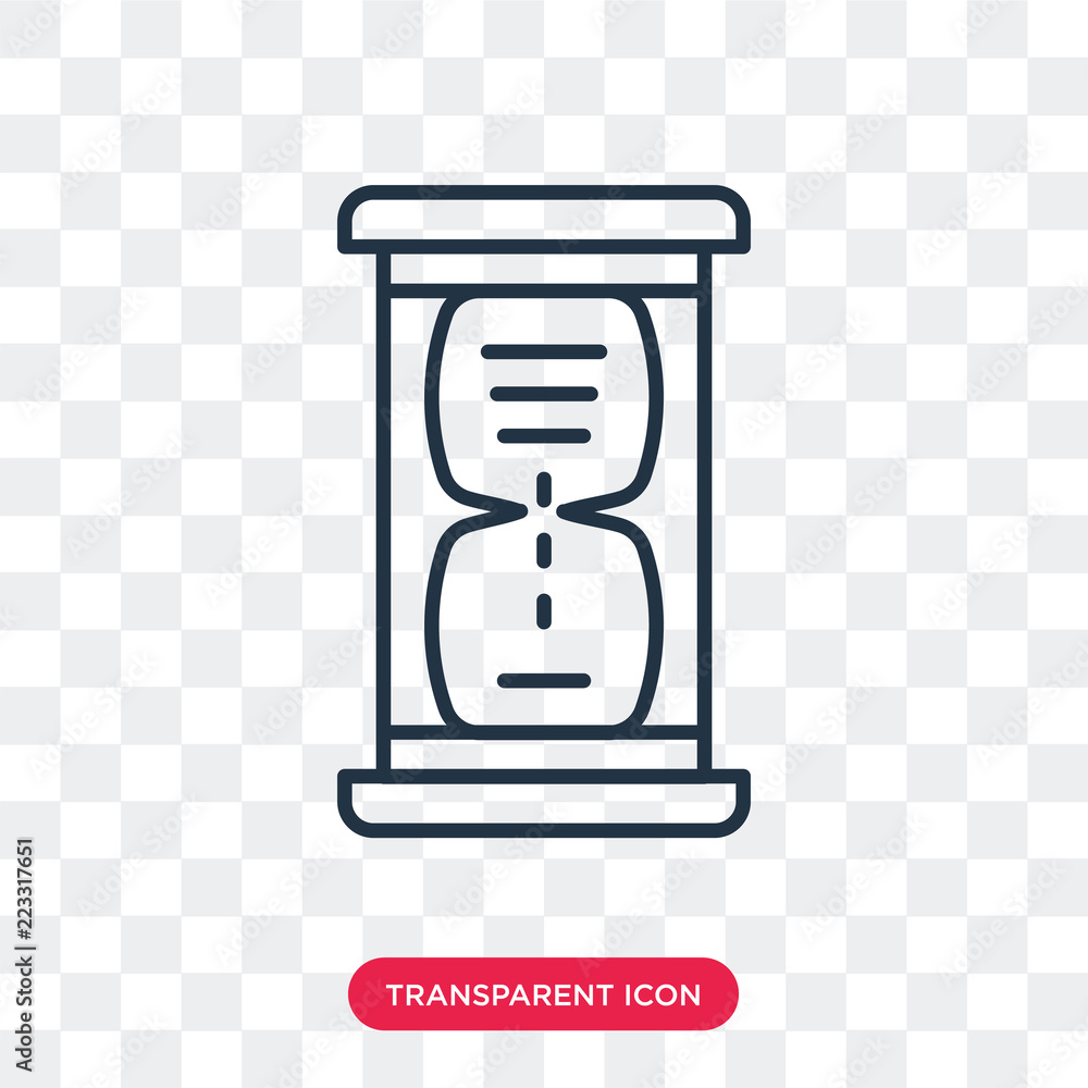 Sand clock vector icon isolated on transparent background, Sand clock ...