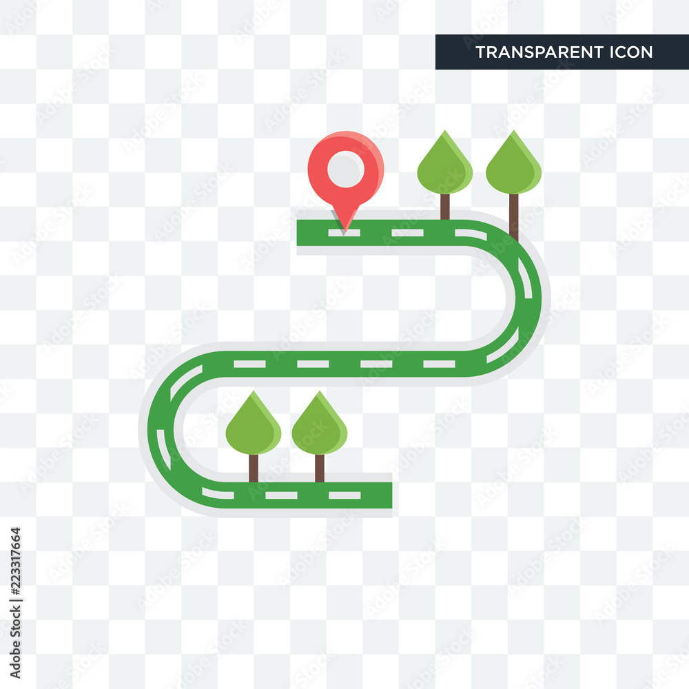 Road vector icon isolated on transparent background, Road logo design ...