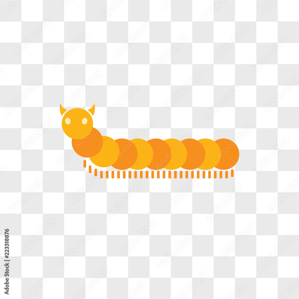 Caterpillar vector icon isolated on transparent background, Caterpillar ...