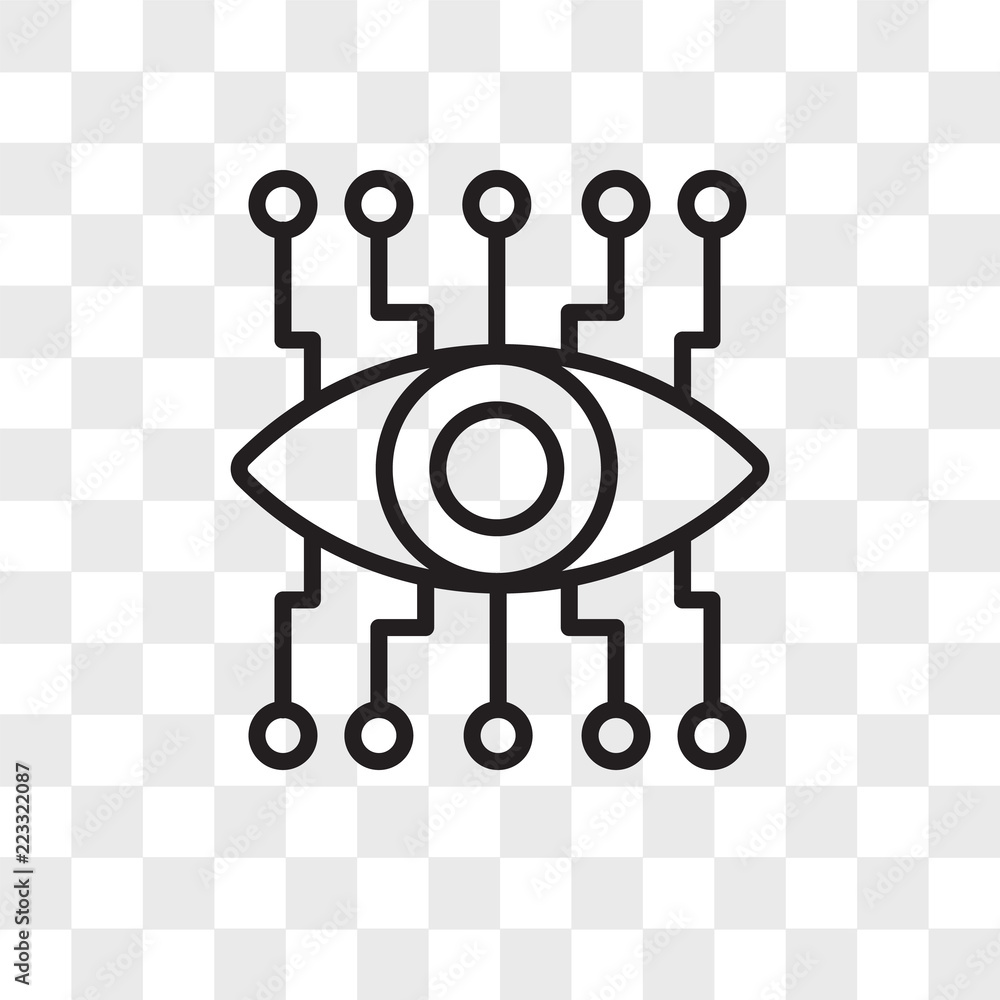 Visibility vector icon isolated on transparent background, Visibility ...