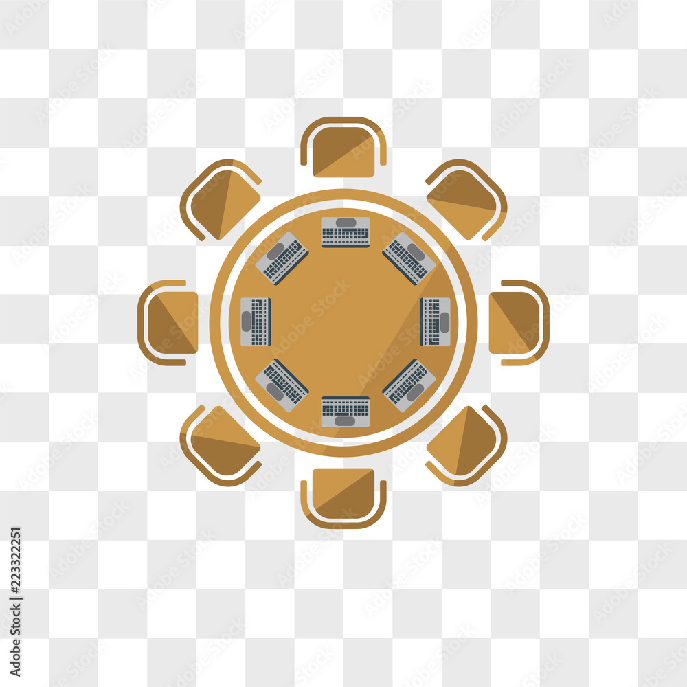 Round table vector icon isolated on transparent background, Round table ...