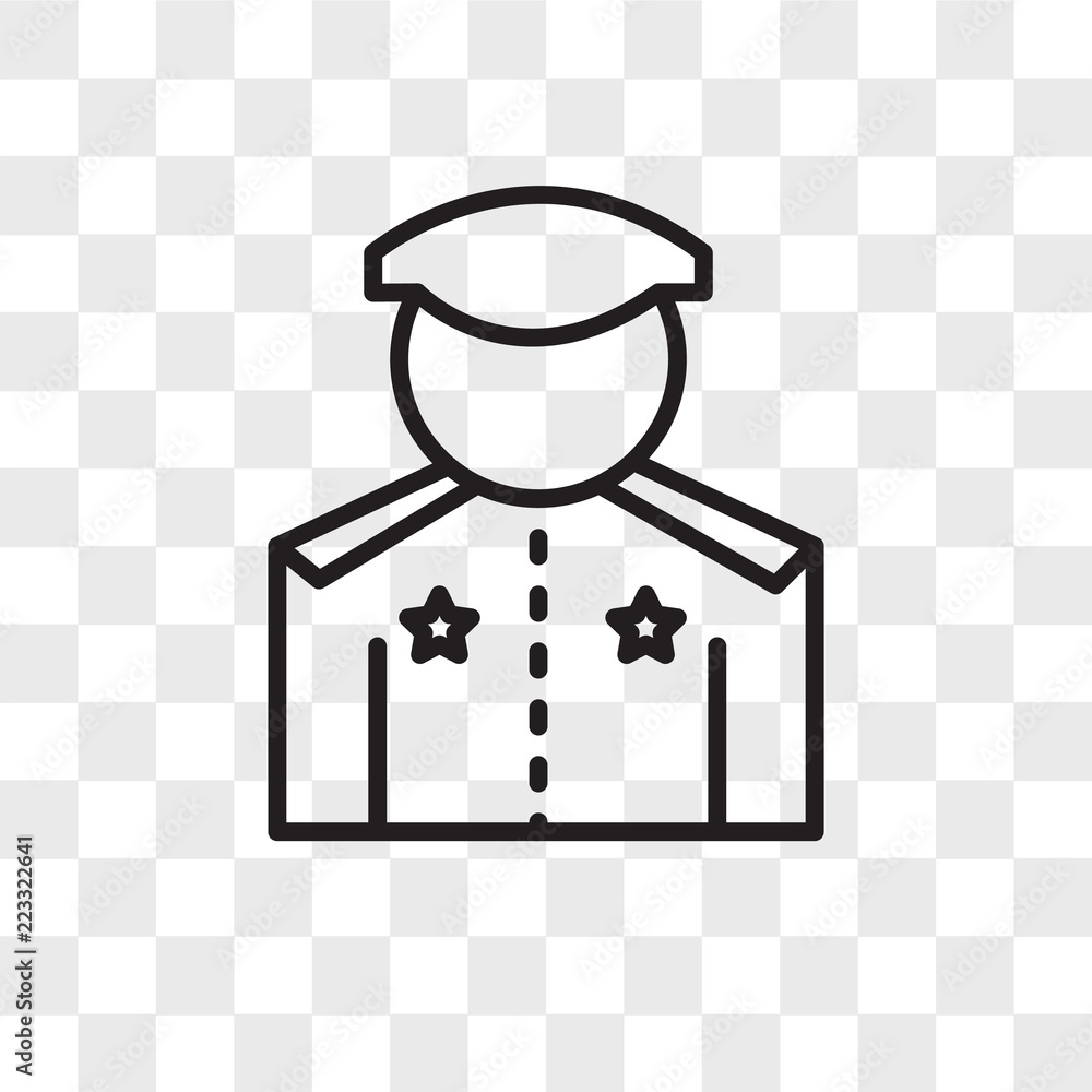 Policeman vector icon isolated on transparent background, Policeman ...