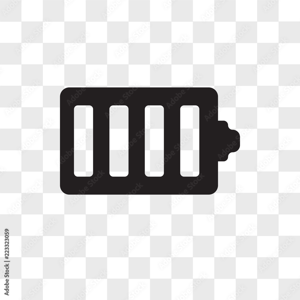 Full battery vector icon isolated on transparent background, Full ...