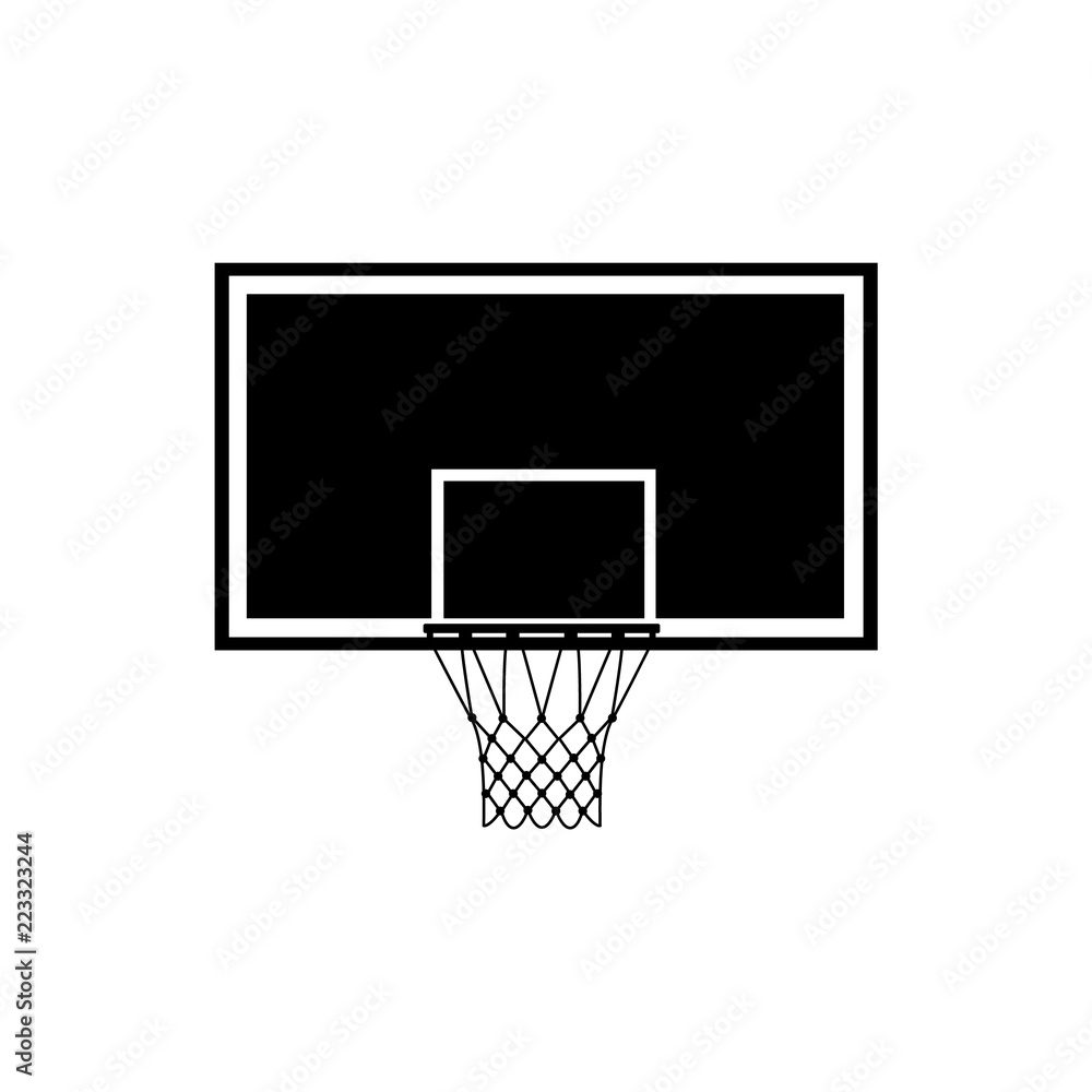 Basketball ring icon, silhouette, logo on white background Stock Vector ...