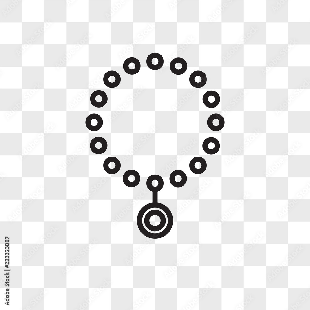 Necklace vector icon isolated on transparent background, Necklace logo ...