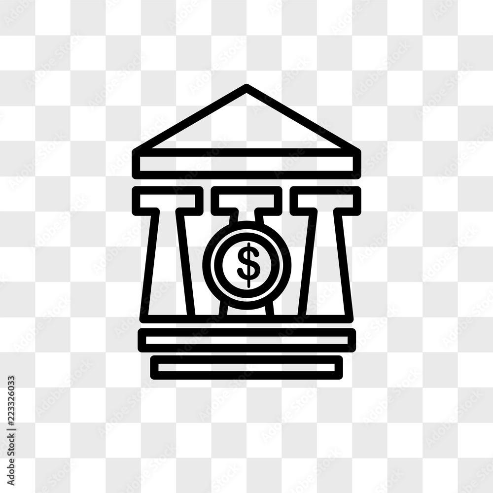Bank vector icon isolated on transparent background, Bank logo design ...