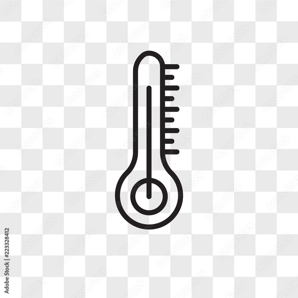 Thermometer vector icon isolated on transparent background, Thermometer ...