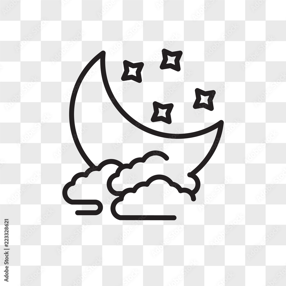 Moon vector icon isolated on transparent background, Moon logo design ...