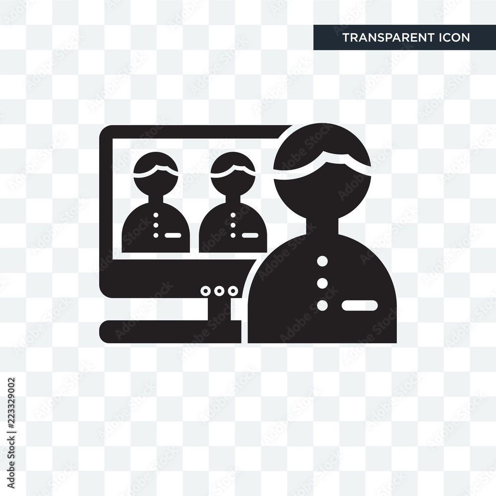 Video conference vector icon isolated on transparent background, Video ...