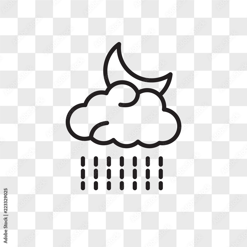 Rain vector icon isolated on transparent background, Rain logo design ...